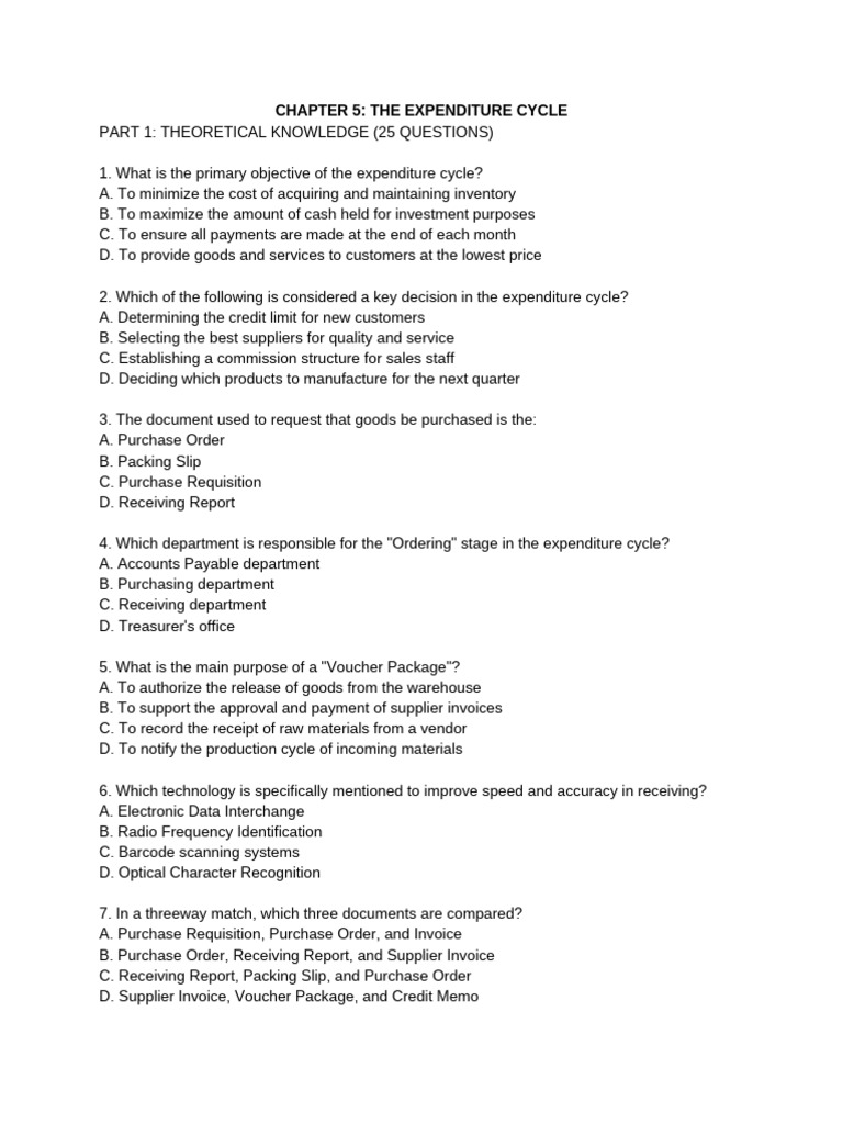 Chapter 5_ the Expenditure Cycle | PDF | Accounts Payable | Receipt