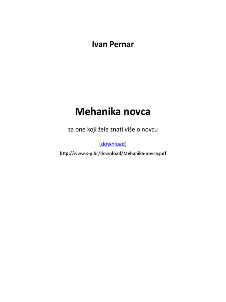 Ivan Pernar - Mehanika Novca | PDF