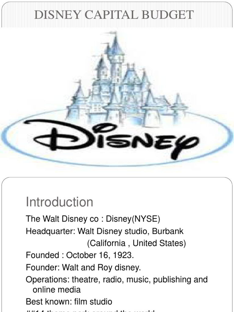 Disney Capital Budget | PDF | Cost Of Capital | Debt