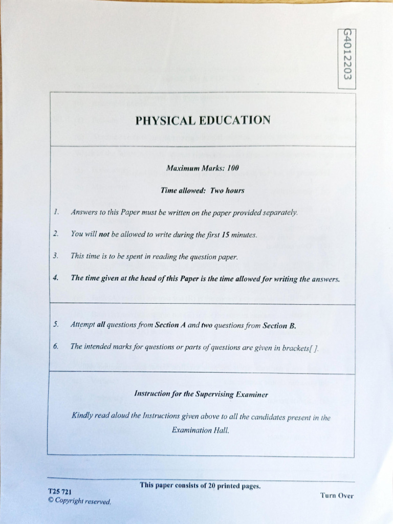 2025 PE Board Paper | PDF | Cricket | Bowling (Cricket)