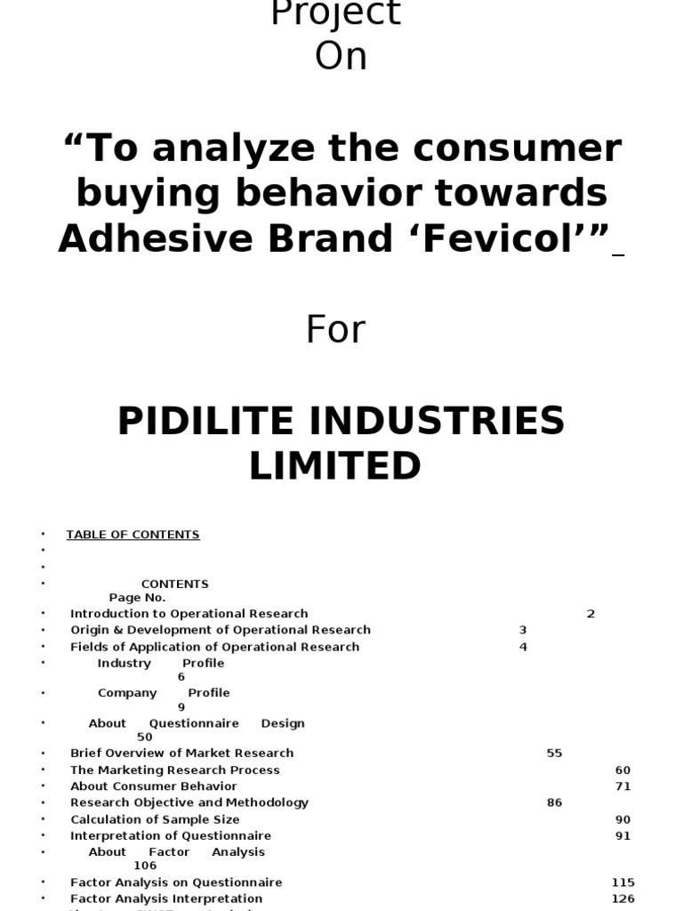Pidilite | PDF