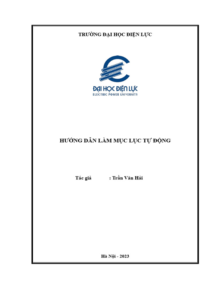 Huong Dan Lam Muc Luc Tu Dong - HaiTV | PDF