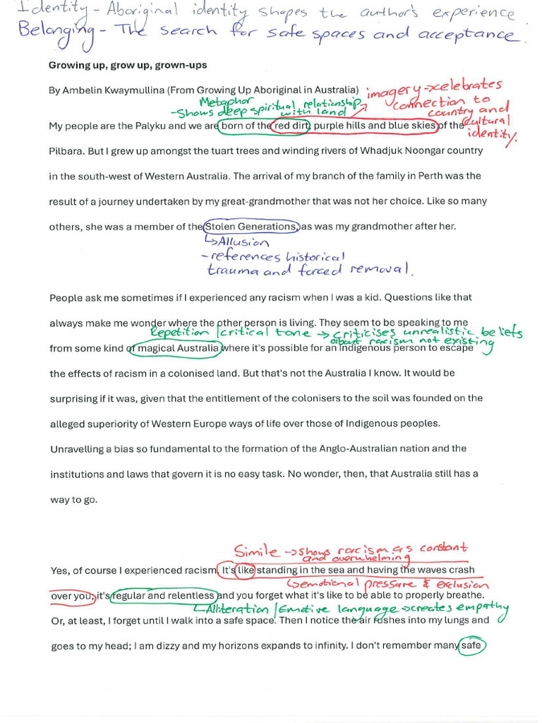 Growing Up, Grow Up, Grown-ups Annotations | PDF