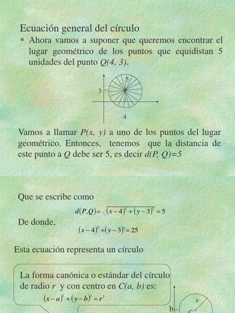 Ecuación General del Círculo | PDF