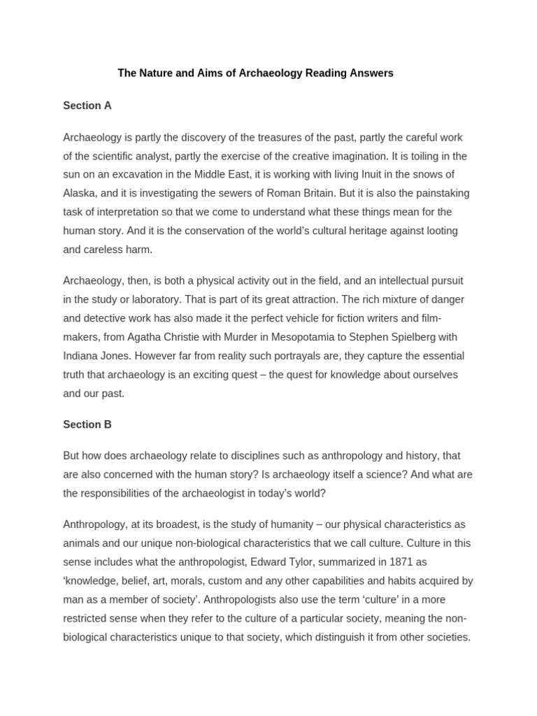 Archaeology Reading | PDF | Anthropology | Archaeology