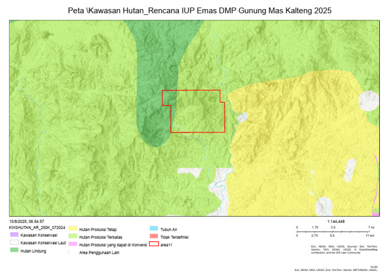 Peta Kahut Rencana IUP Emas DMP Gunung Mas Kalteng 2025 | PDF