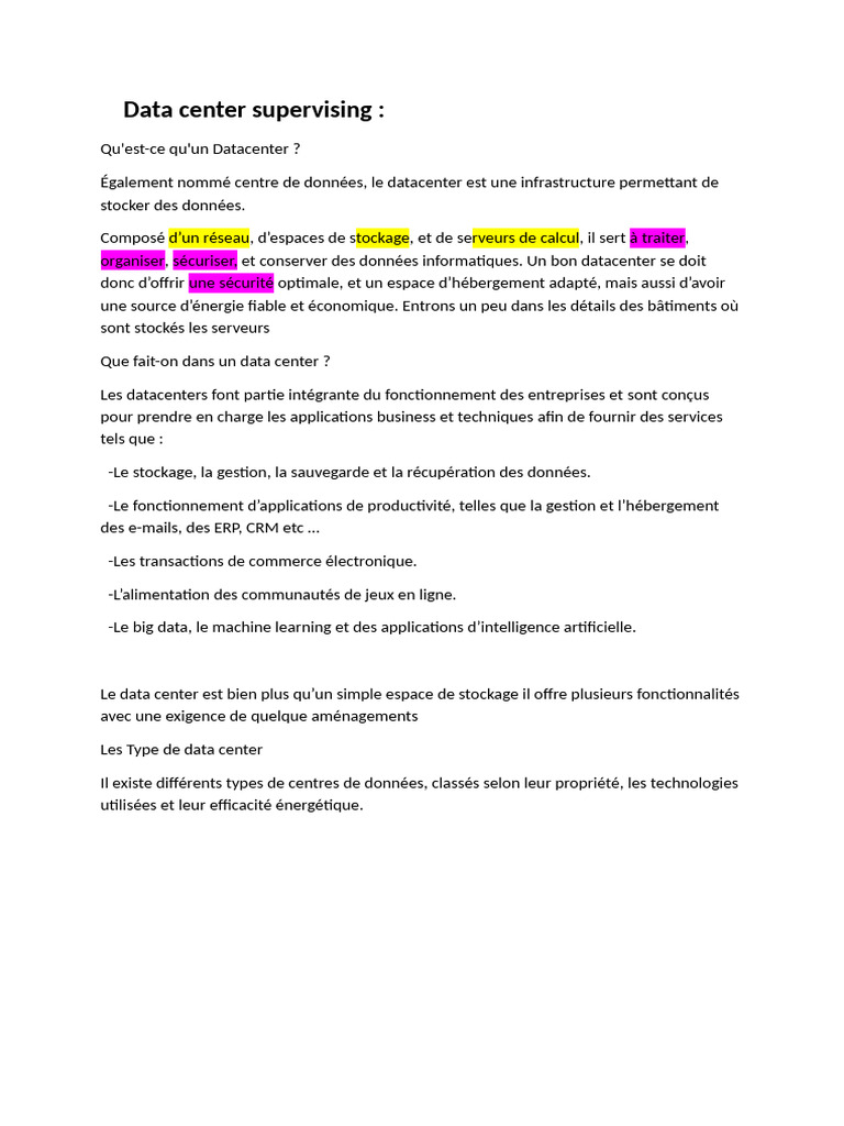 Data center supervising | PDF | Centre de données | Cloud computing