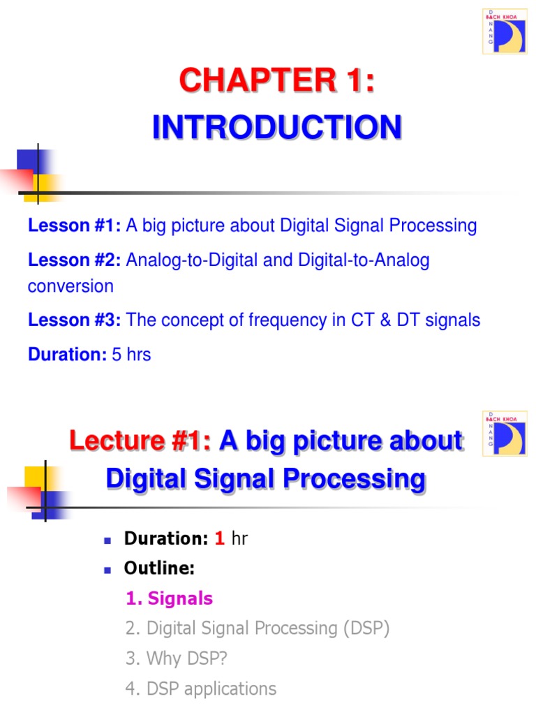 Chapter 1 - dsp1 - Co Thuc - Full - BKDN | PDF | Sampling (Signal Processing) | Digital Signal ...