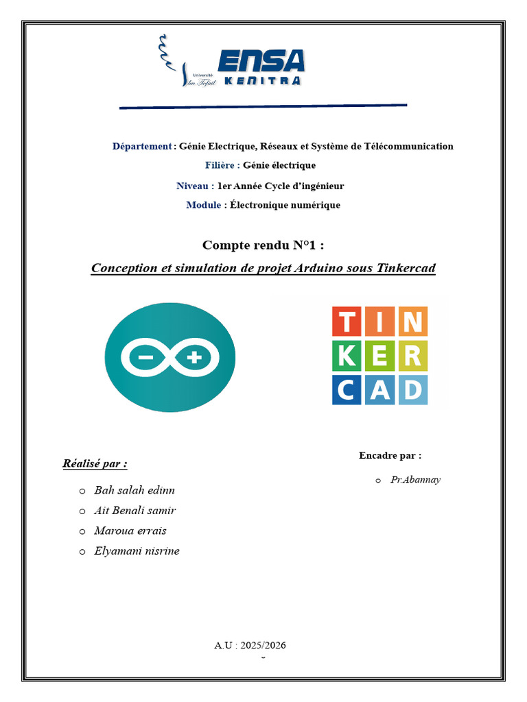 Rapport Tinkercad | PDF | Arduino | Diode électroluminescente