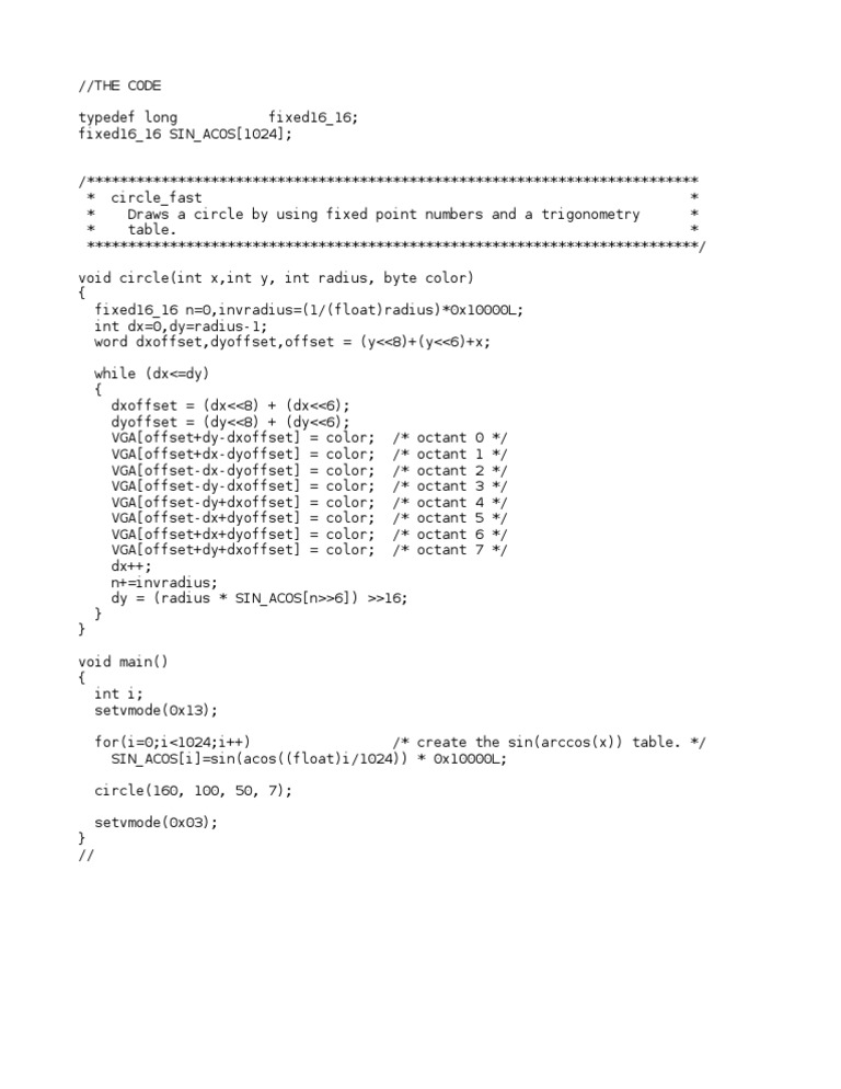 Bresenham's Circle Drawing Algorithm | PDF