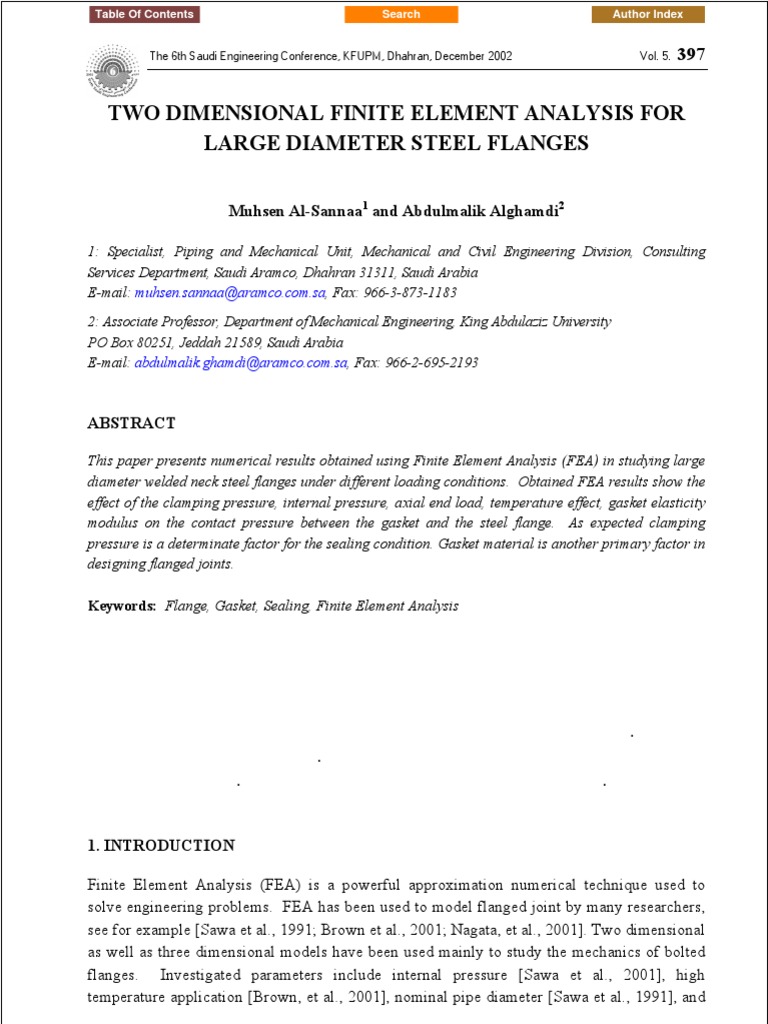 Two Dimensional Finite Element Analysis For Large Diameter Steel ...