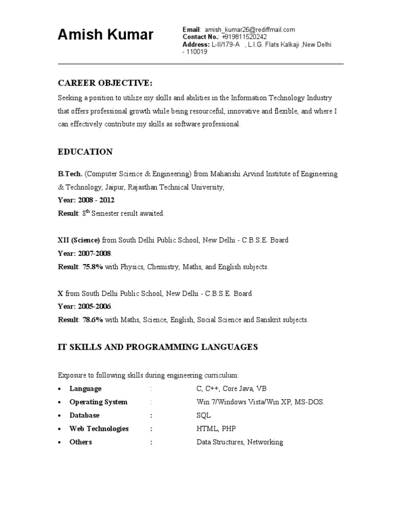 Amish Resume | PDF