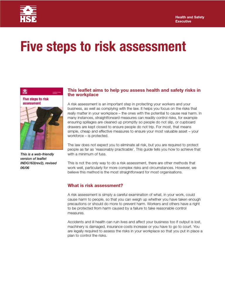 5 Steps To Risk Assessment | PDF
