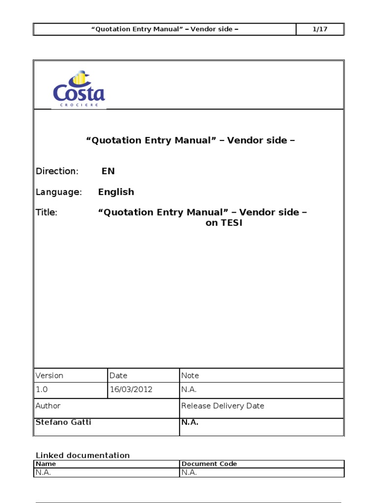 "Quotation Entry Manual" - Vendor Side | PDF | Pic Microcontroller ...