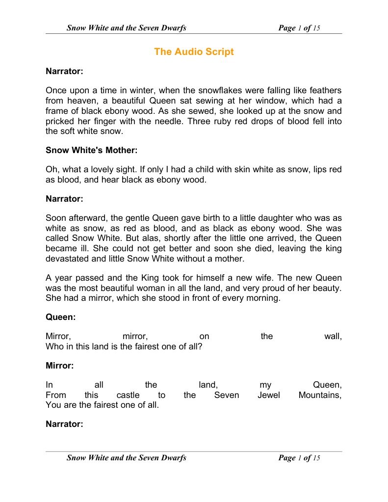 Snow White and The Seven Dwarfs | PDF | Snow White | Nature