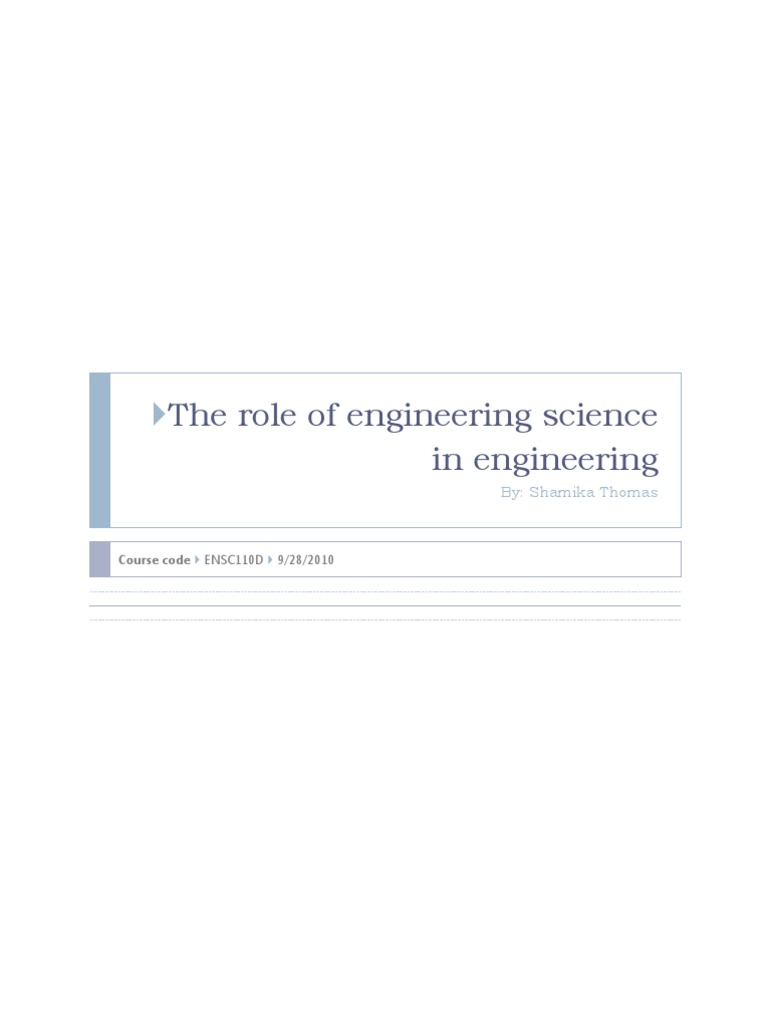 The Role of Engineering Science in Engineering | PDF | Machines ...