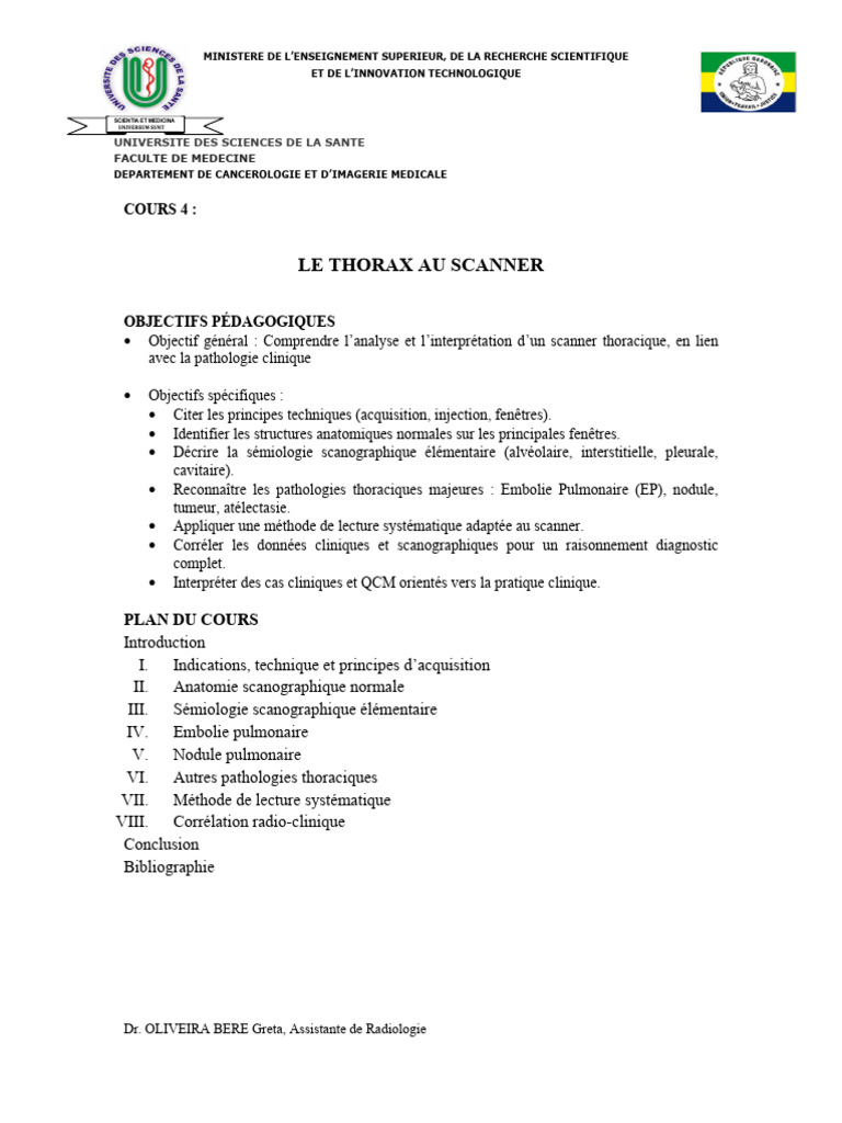 Cours_4 Thorax Au Scanner | PDF | Tomodensitométrie | Aorte