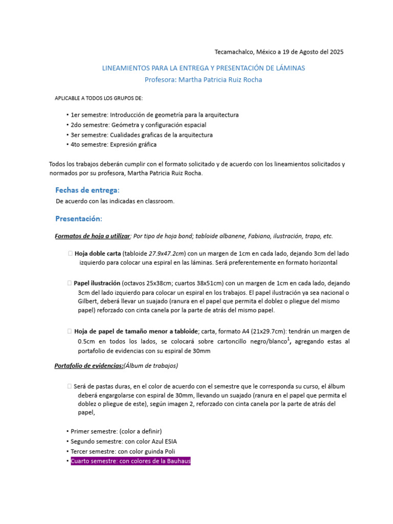 Lineamientos | PDF | Papel | Hoja