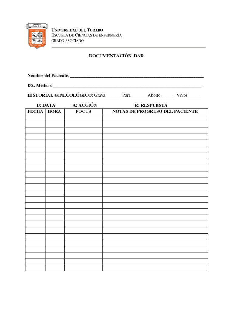 Documentacion Formato DAR | PDF | Ética medica | Planificación familiar