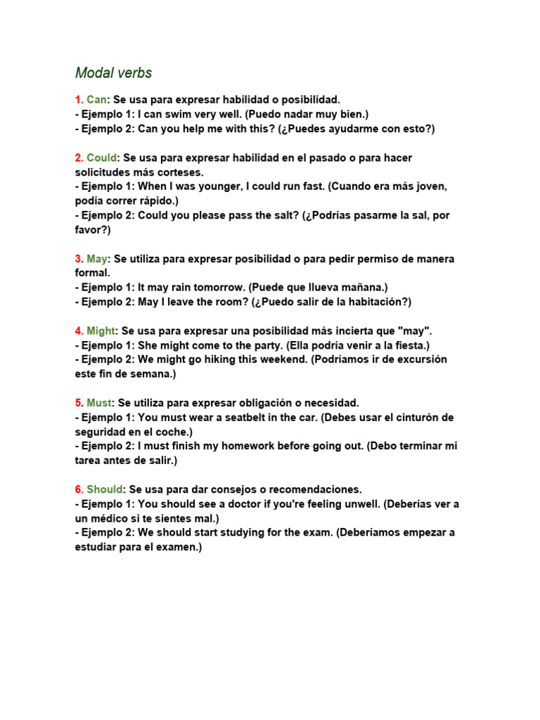 [Template] Modal Verbs Practice | PDF