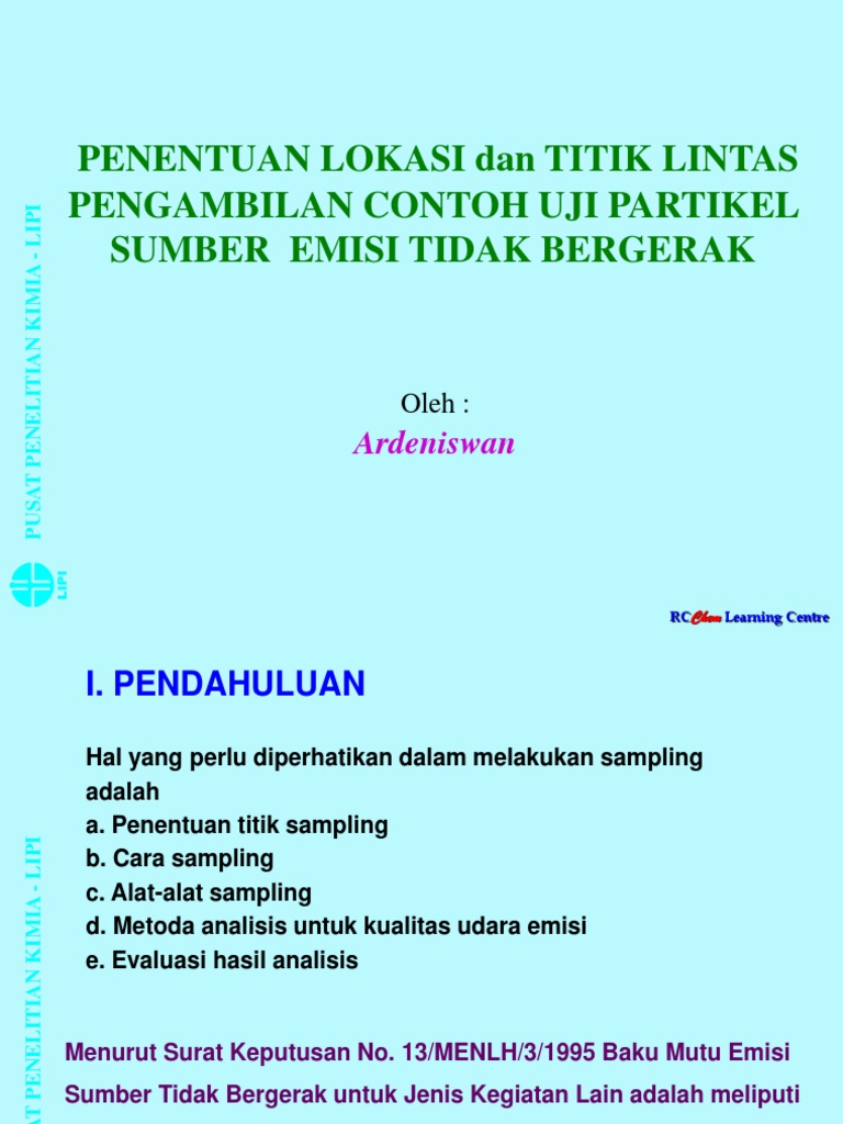 1 - Penentuan Titik Sampling Emisi - Mei'2012 | PDF | Teknologi & Rekayasa
