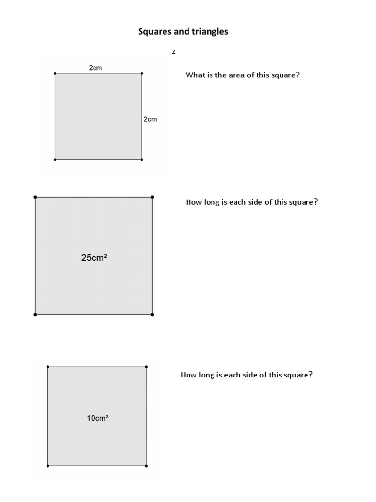 Area and Sides of Squares | PDF | Foreign Language Studies | Teaching ...