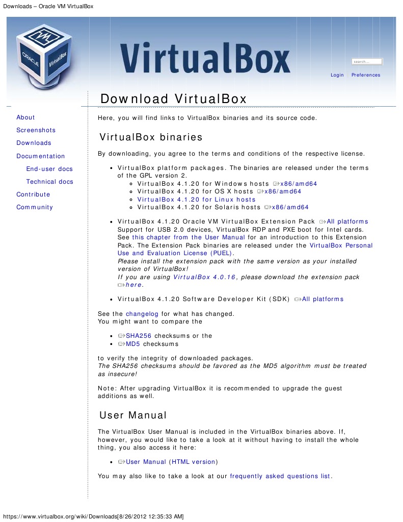 Downloads - Oracle VM VirtualBox | PDF | Software | Free Software