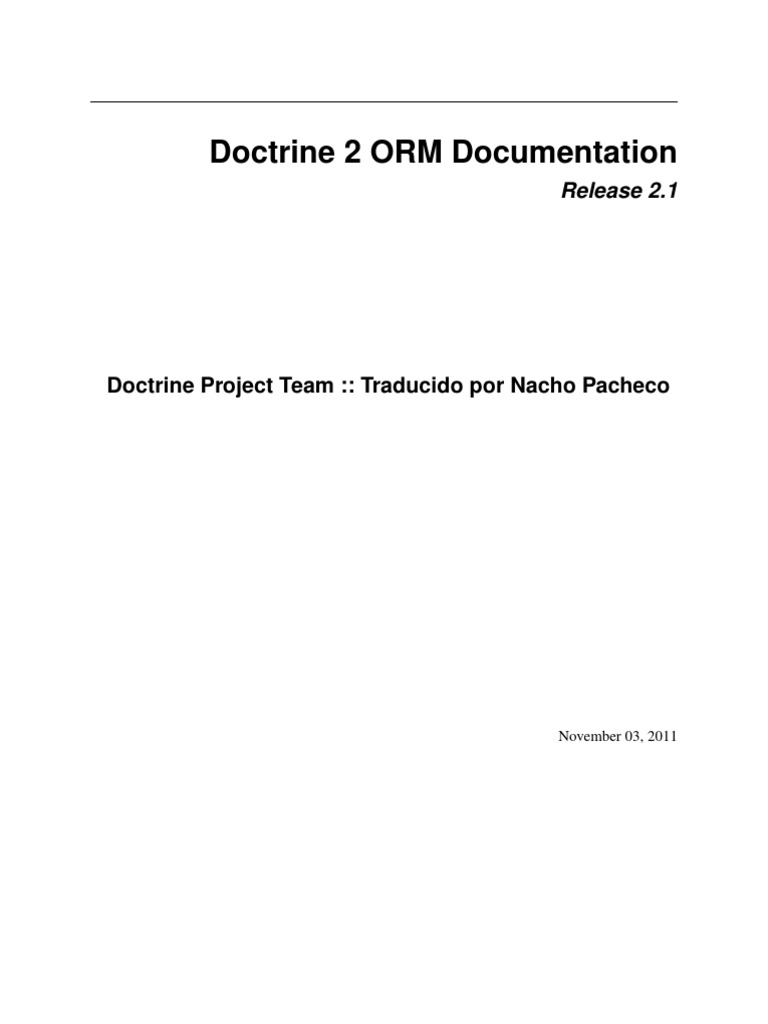 Doctrine 2 Orm | PDF | Mapeo Relacional de Objetos | SQL