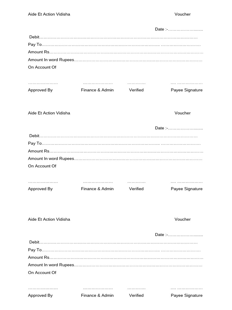 Aide Et Action Vidisha Voucher | PDF