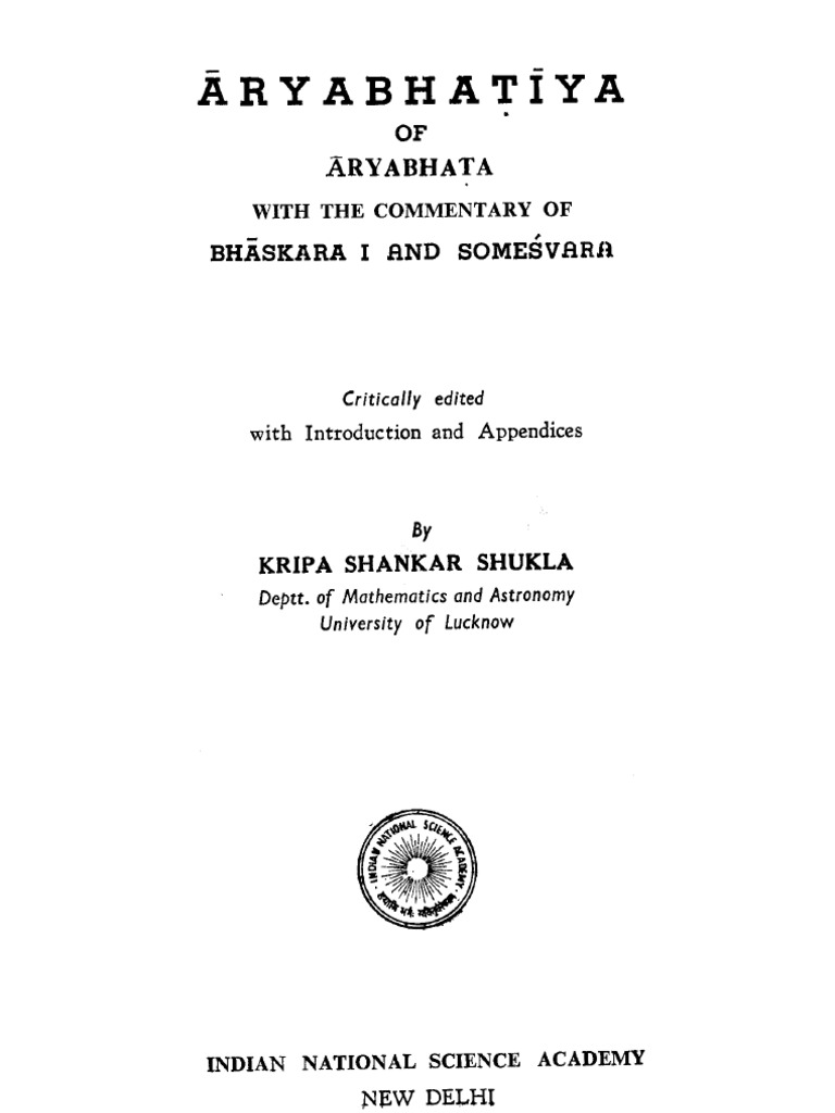 Bhaskara I's Commentary on Aryabhatiya | PDF