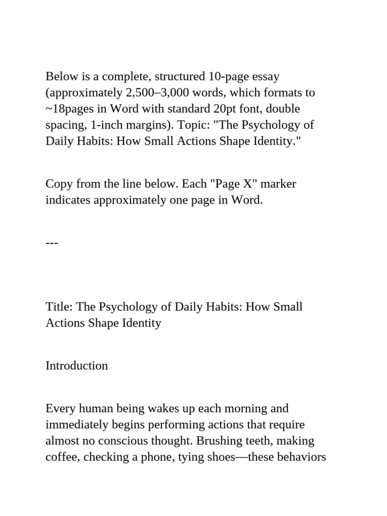 The Psychology of Daily Habits | PDF | Habits | Behavior