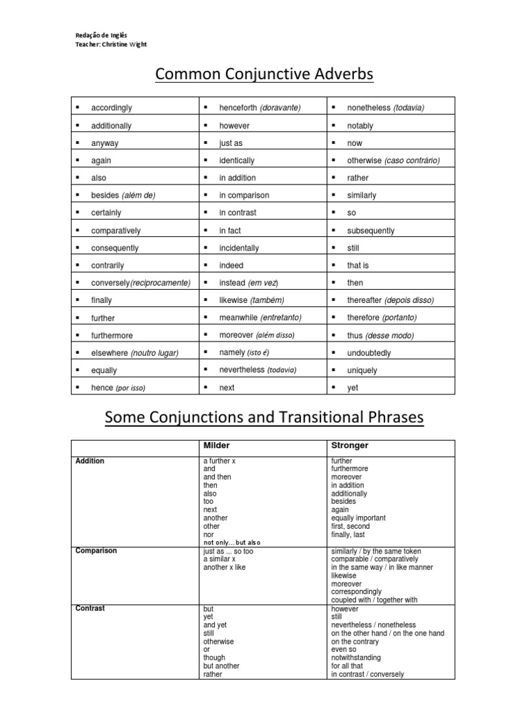 Common Conjunctions | PDF | Linguistics | Cognitive Science