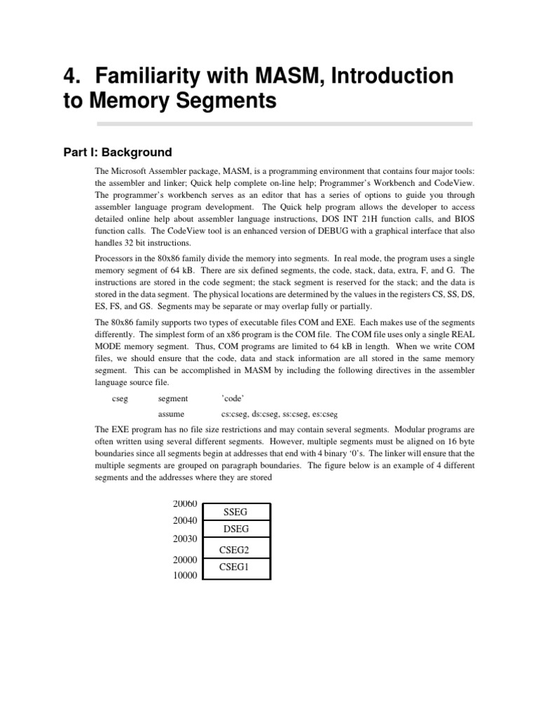 Masm Notes Pdf Assembly Language Command Line Interface