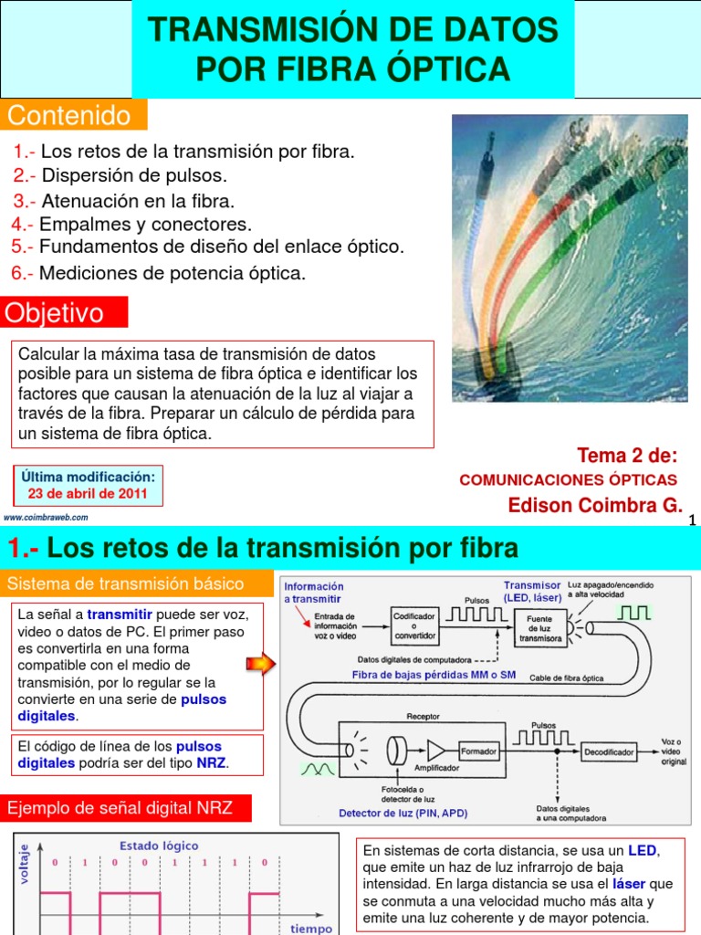 Transmision de Datos Por Fibra Optica | PDF | Ligero | Filosofía natural