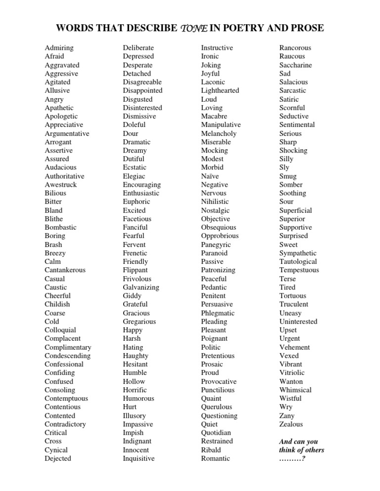 Tone Words | PDF