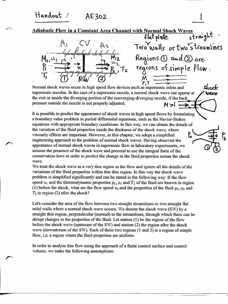 Handout - 4 Normal Shock Waves | PDF | Shock Wave | Fluid Dynamics
