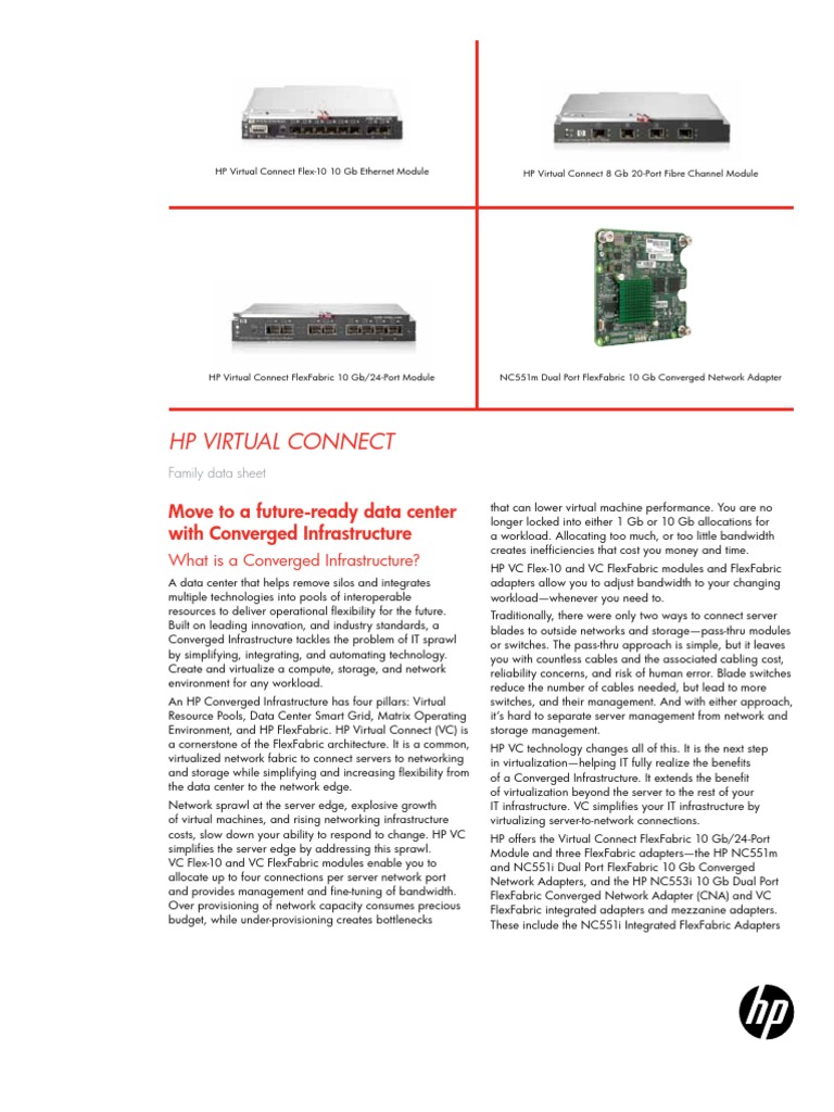 HP Virtual Connect Family Datasheet | PDF | Network Interface ...