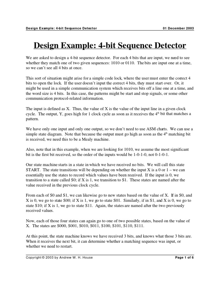 Sequence Detect Example | PDF | Areas Of Computer Science | Applied ...