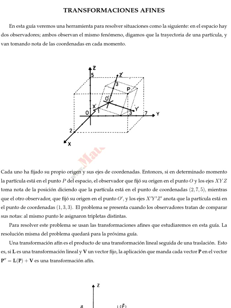 Transformaciones Afines | PDF | Rotación | Linealidad