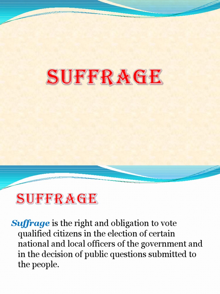 Suffrage | PDF | Initiative | Suffrage