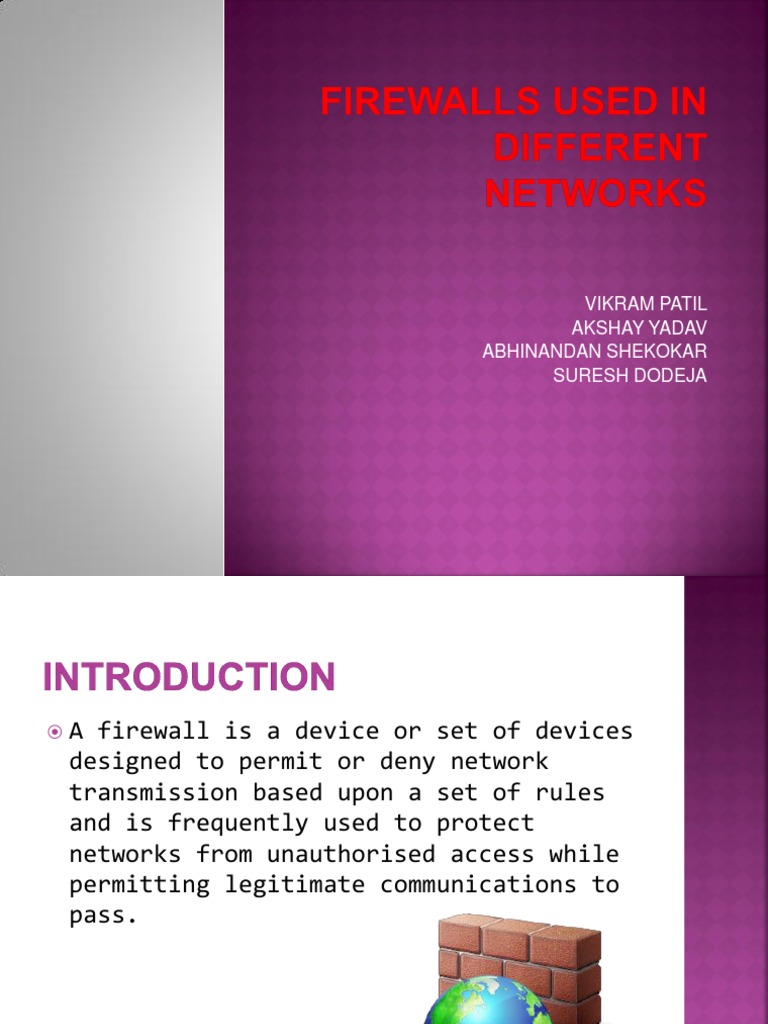 Firewalls Used in Different Networks | PDF | Virtual Private Network | Computer Network