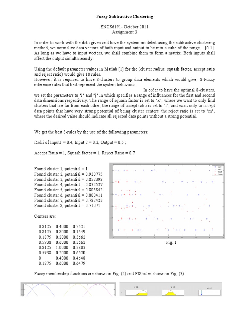 Fuzzy Subtractive Clustering Pdf Cluster Analysis Parameter Computer Programming