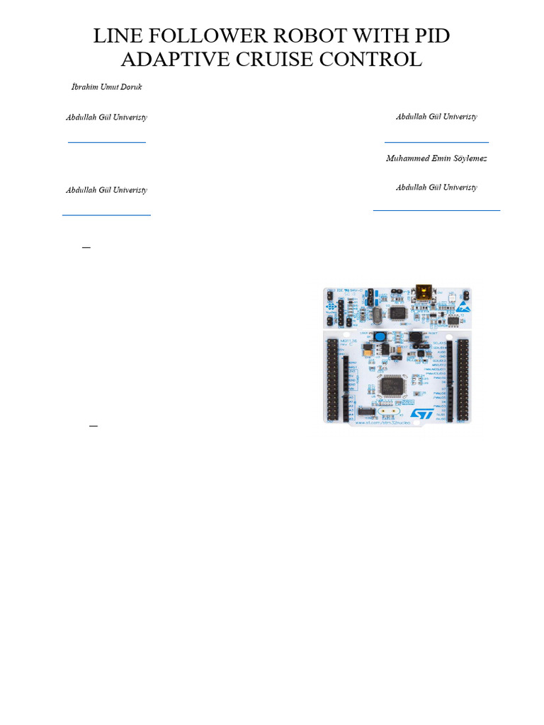 Line Follower Robot With Pid Adaptive Cruise Control | PDF | Robot ...