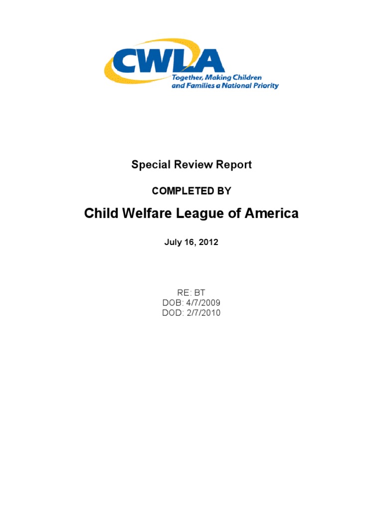 Child Welfare League of America Report On Virginia Beach DSS, July 2012 ...
