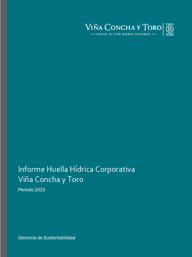 Informe-Tecnico-Huella-Hidrica-2023 VIÑA CONCHA Y TORO | PDF