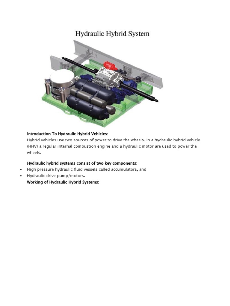 Hydraulic Hybrid Vehicles Explained | PDF