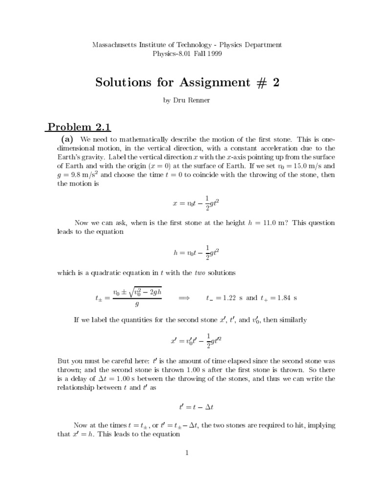 Solutions For Assignment # 2: Problem 2.1 | PDF | Orbit | Planets