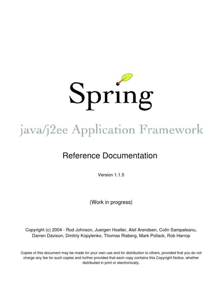 Spring Reference | PDF | Spring Framework | Enterprise Java Beans
