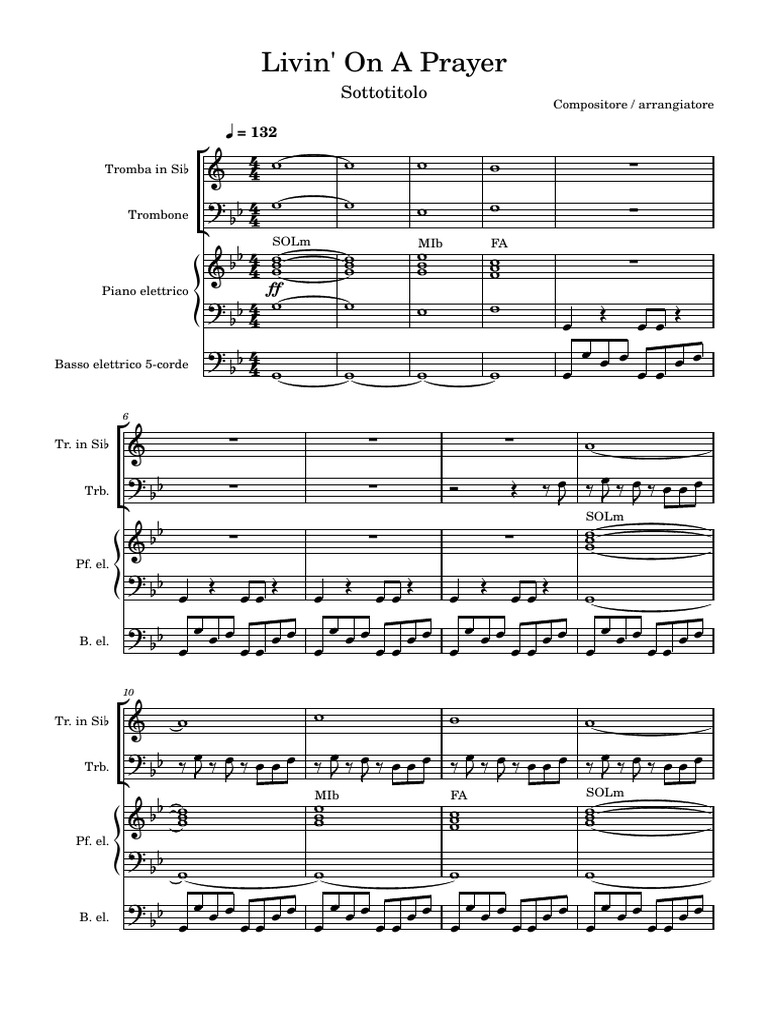 Livin' on a Prayer | PDF | Musicology | Musical Compositions