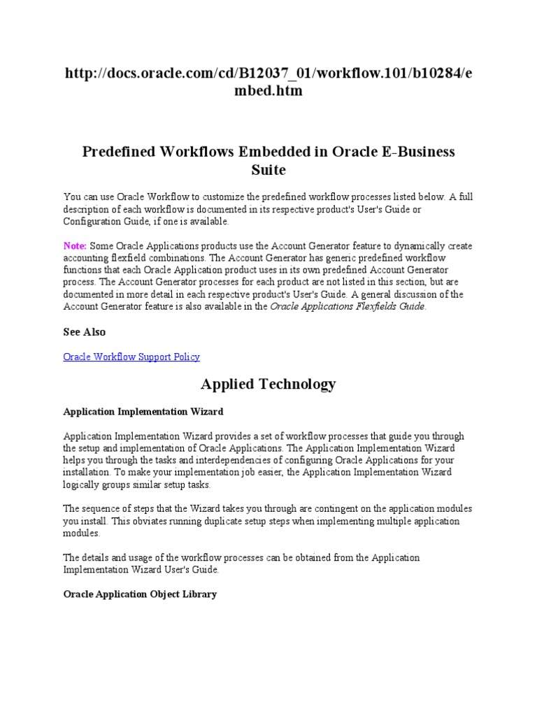 Oracle Work FLows-All Modules | PDF | Invoice | Credit Card